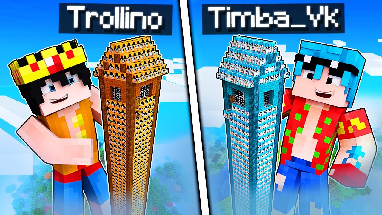 MINECRAFT: BASE TITÁN TROLLINO VS BASE TITÁN TIMBA 😱 Las TORRES más ...