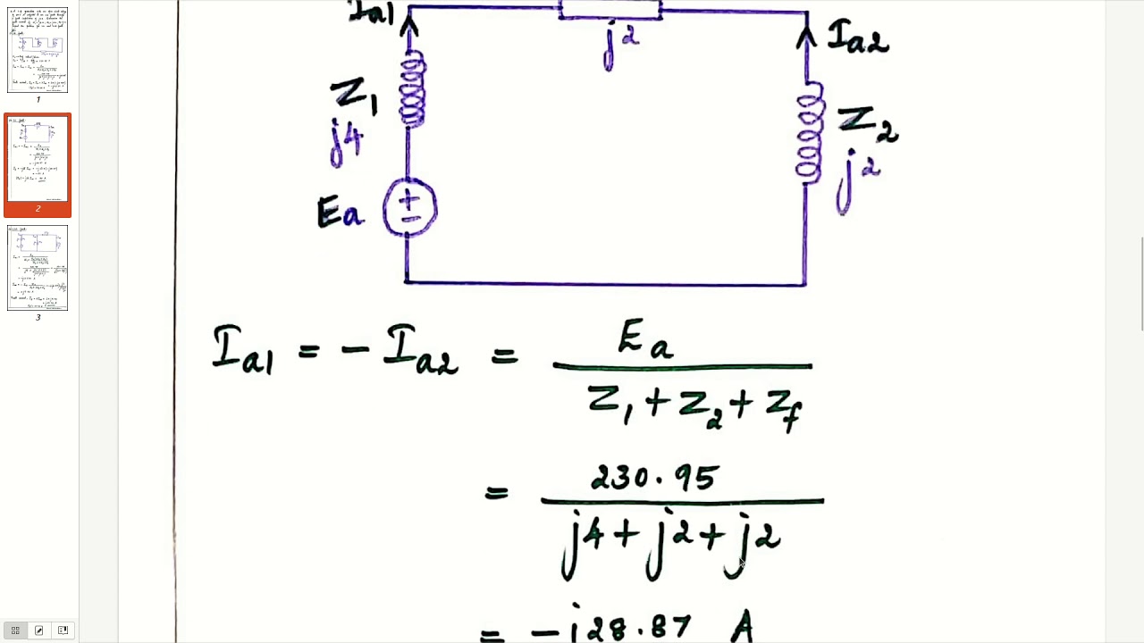 Module 4 Lecture 10 - Problem 4 - LG,LL,LLG fault through fault ...