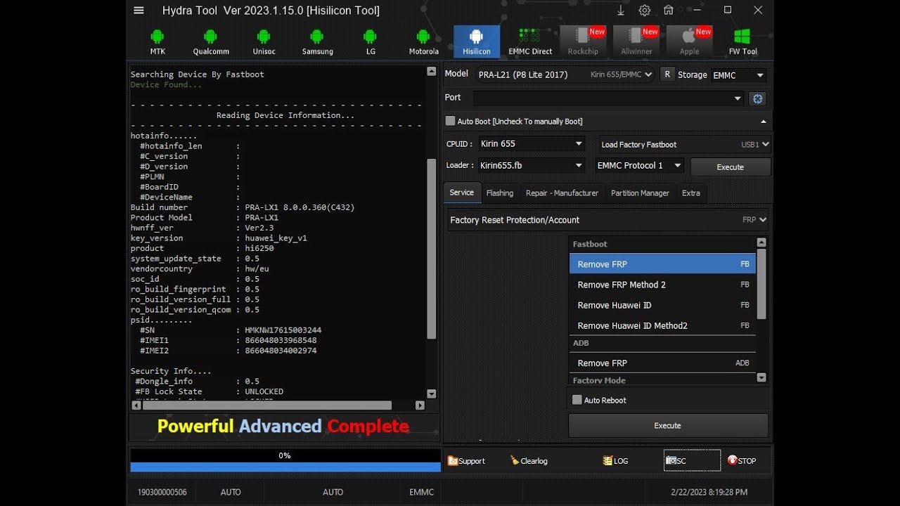 Huawei p8 lite 2017/PRA LX1/frp lock G mail Account Remove don by Hydra ...