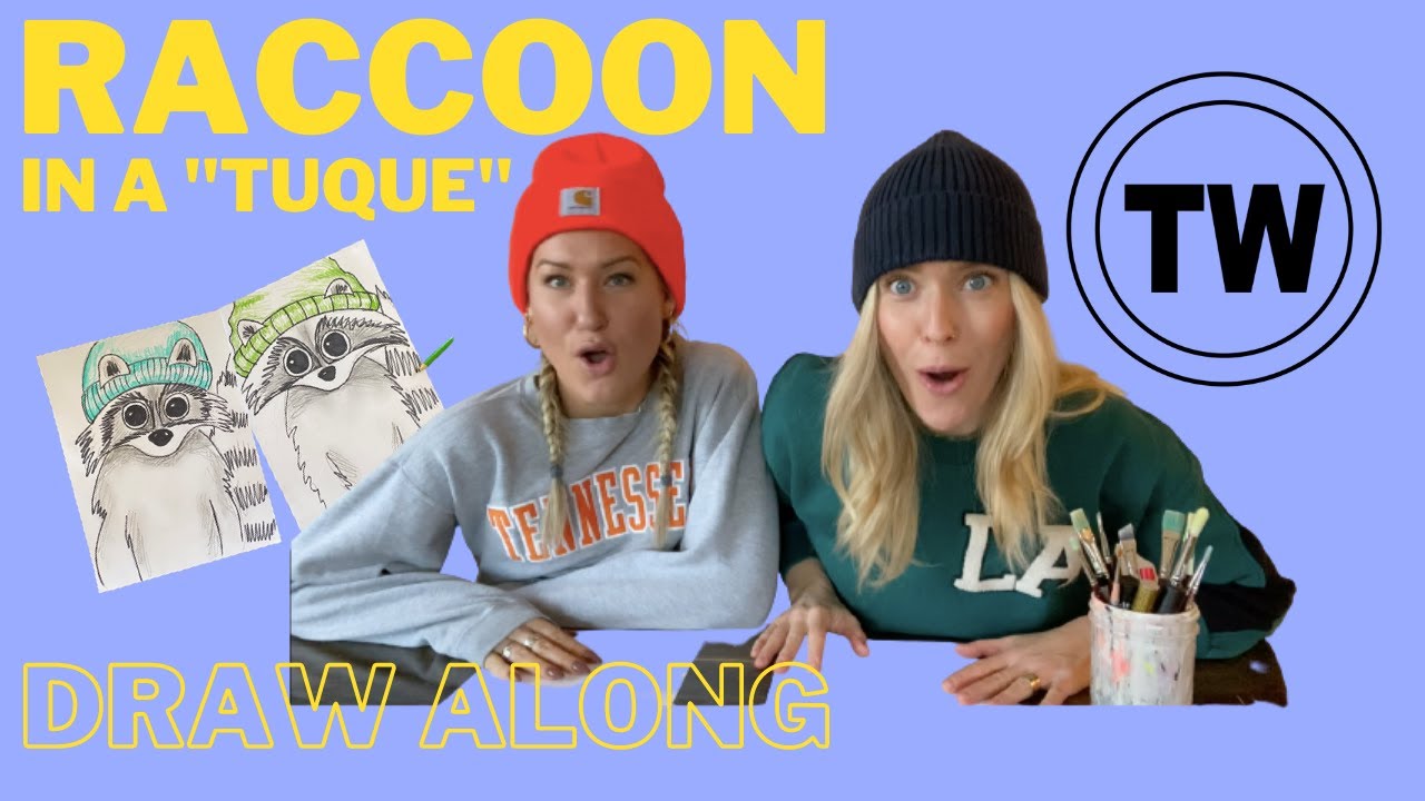 Raccoon (In a "tuque") Draw Along - YouTube