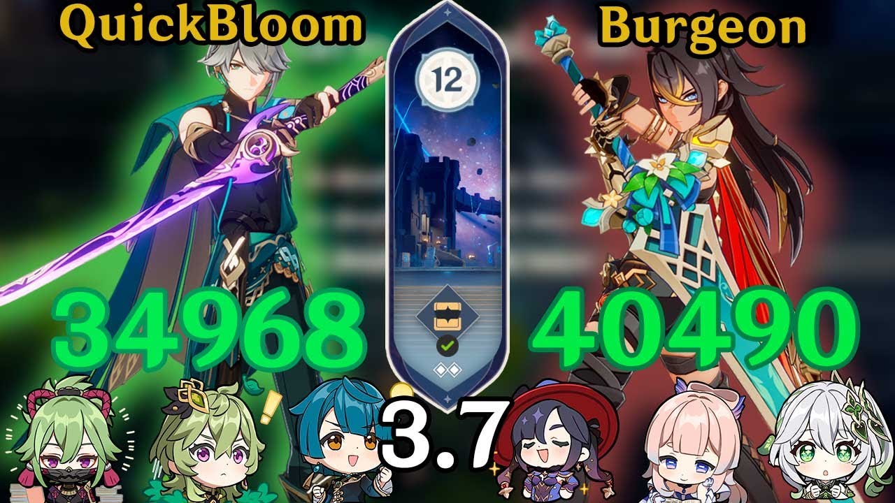 Dehya C0 Burgeon & Alhaitham C1 QuickBloom Abismo 12. Genshin impact 3. ...