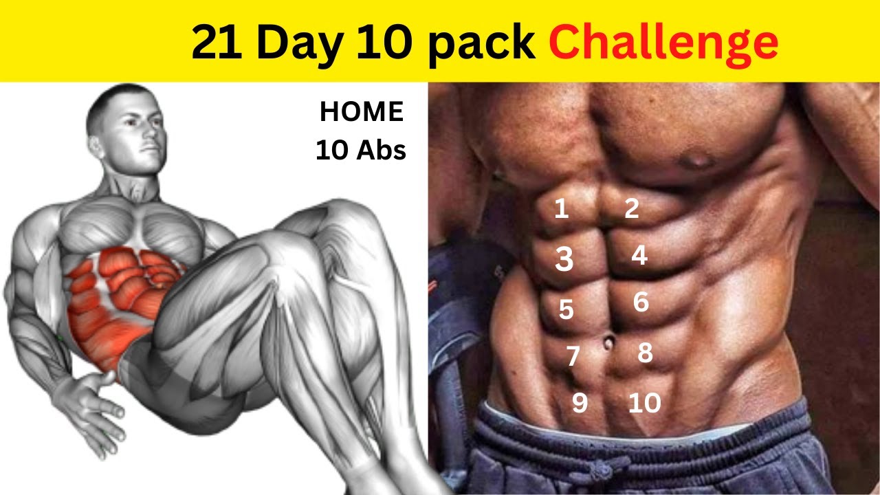 10 Pack Abs Exercise at Home - YouTube
