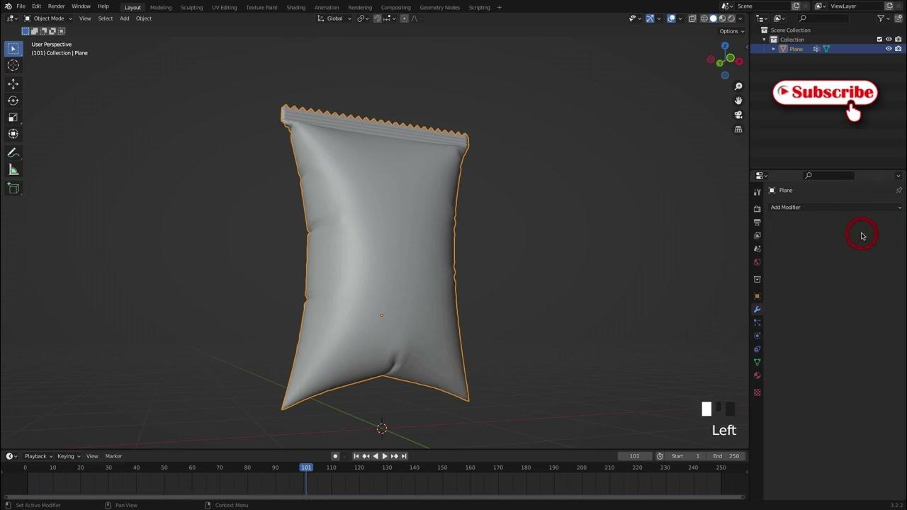 How to create potato chips packet (or snacks packet) in blender 3.2.2 Part-1 - YouTube