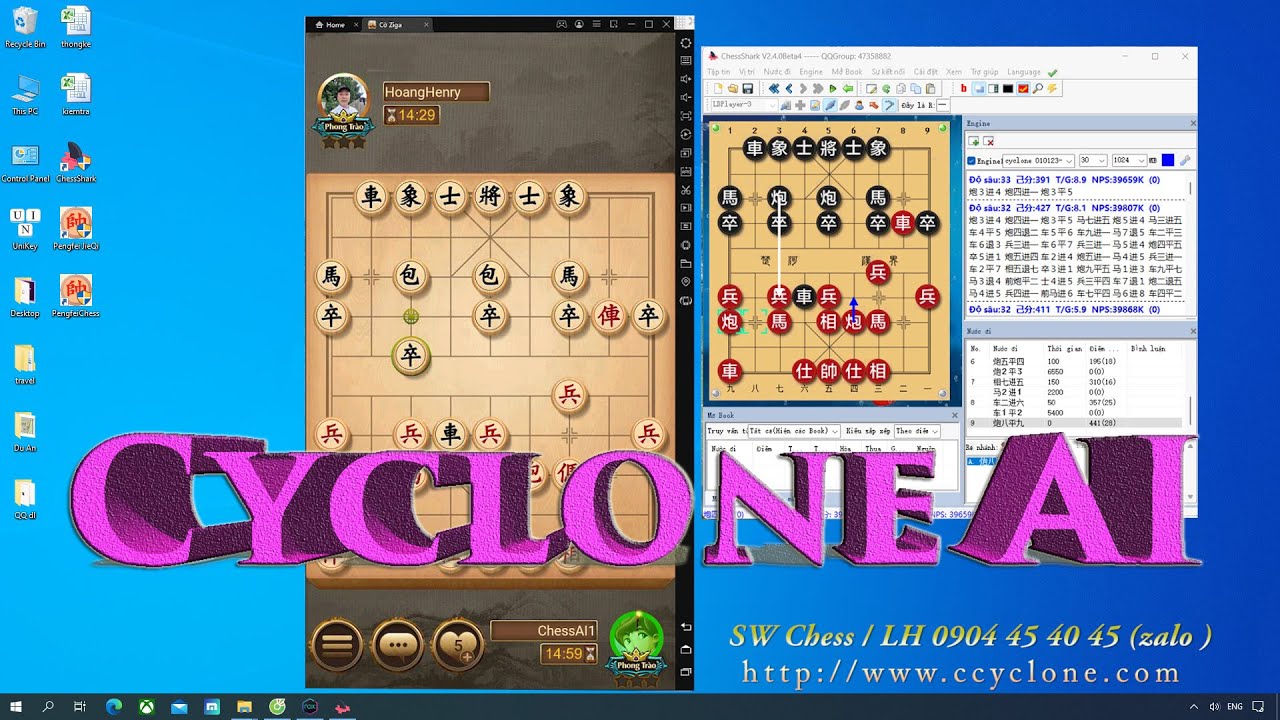 SW Cờ Tướng - Cyclone Ultimate 32U fast move on Ziga Game - YouTube