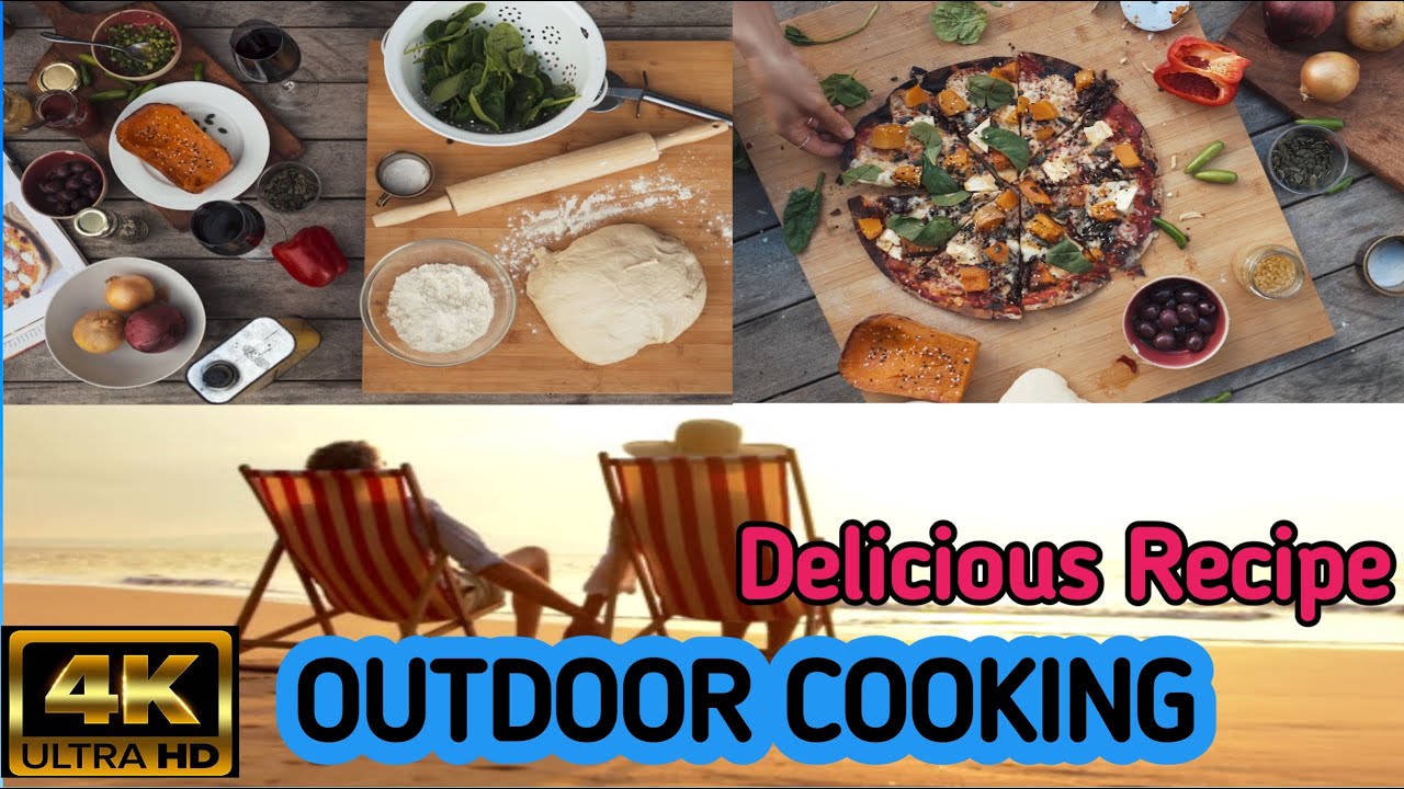 Outdoor Cooking the delicious recipe Pizza | Cooking at camping outside ...