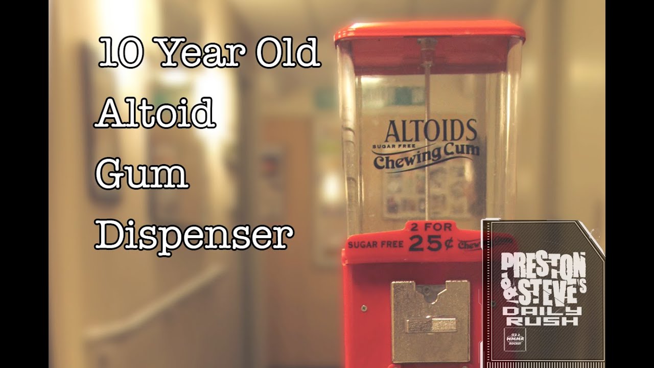 10 Year Old Altoid Gum Dispenser - Preston & Steve's Daily Rush - YouTube