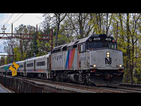 NJT RailFanning At Maplewood Station with F40PH-2CAT 4119 on train 807 4/16/21 - YouTube