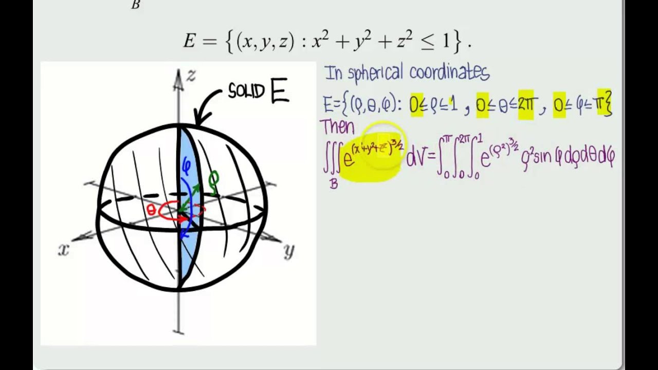 4 5 2 Evaluating Triple Integrals In Spherical Coordinates YouTube 4-5-2-evaluating-triple-integrals-in-spherical-coordinates-youtube