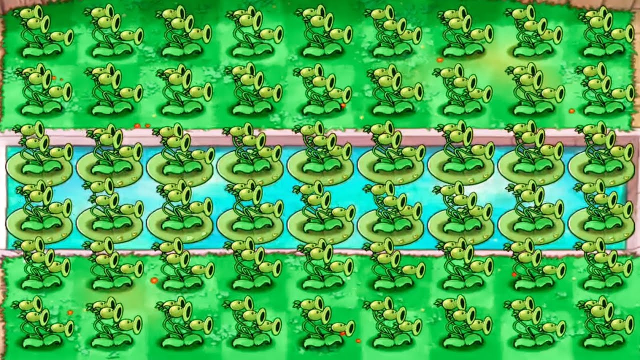 54 Three peaters in pea army vs zombies 6 flags | puzzle endless pvz ...