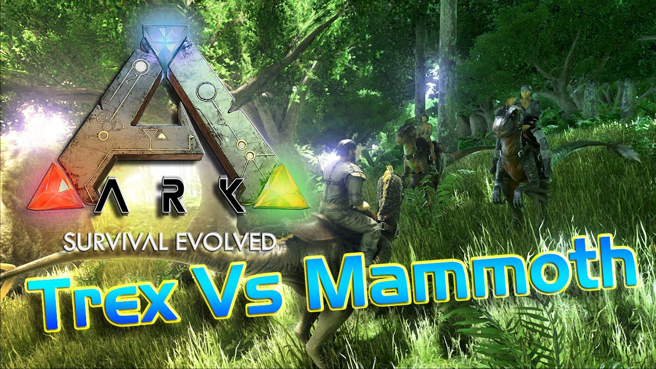 Ark: Survival Evolved Trex Vs Mammoth Battle Ark:Survival Evolved TOP ...