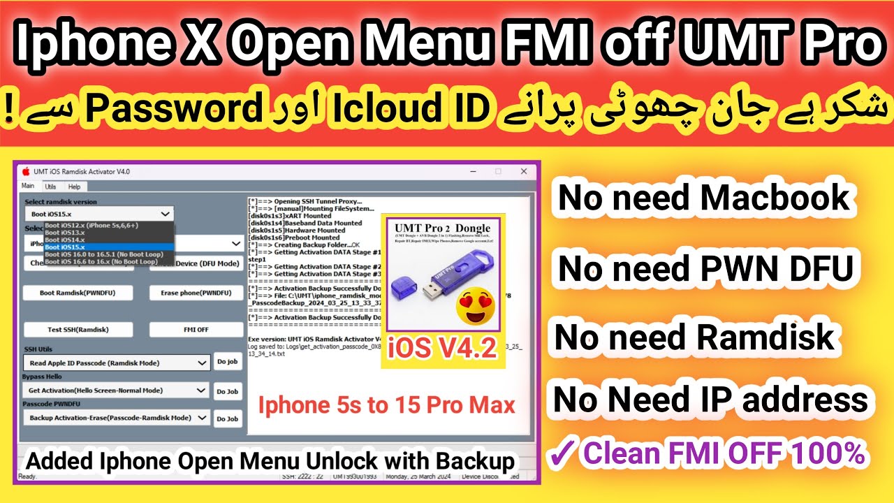 Iphone X Open Menu FMI off 100% done by UMT Pro | UMT Pro iOS V4.2 ...