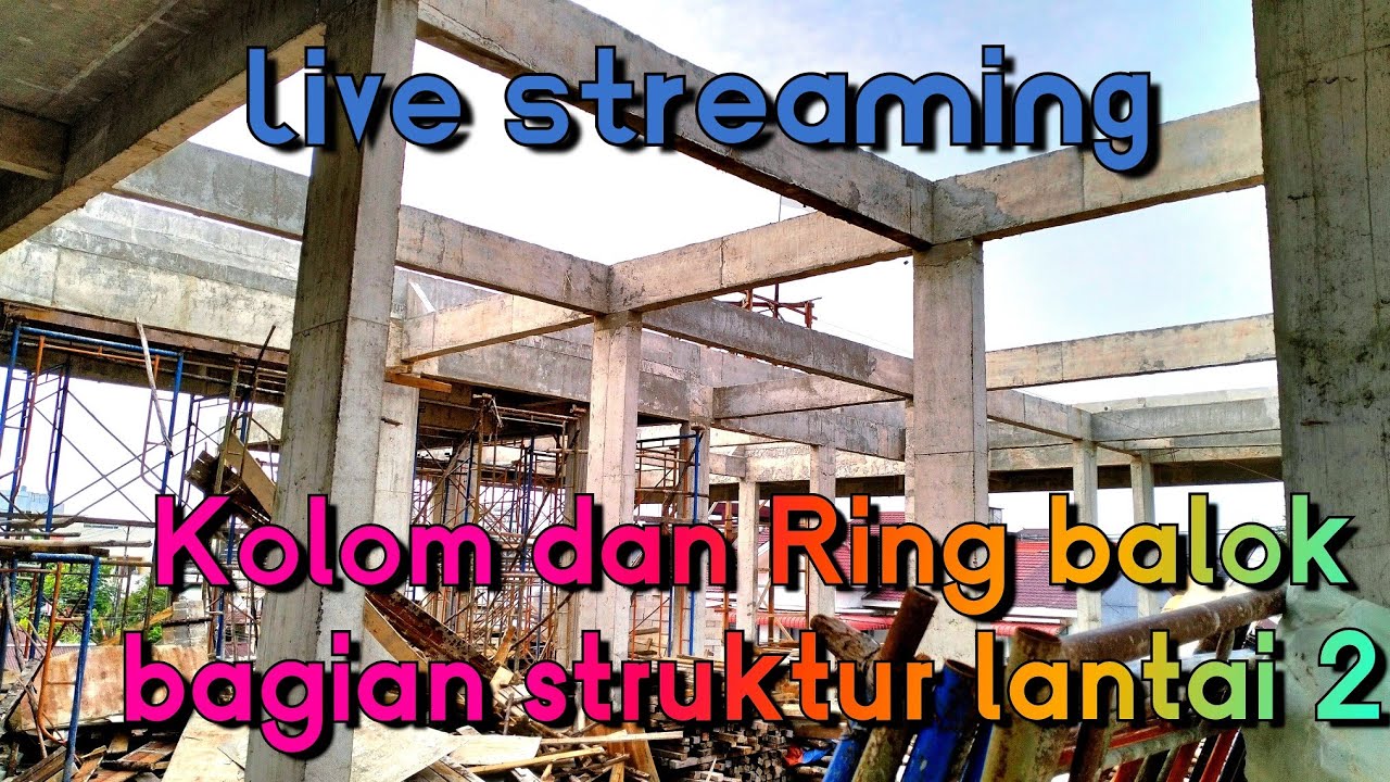 Kolom dan ring balok struktur lantai dua - YouTube