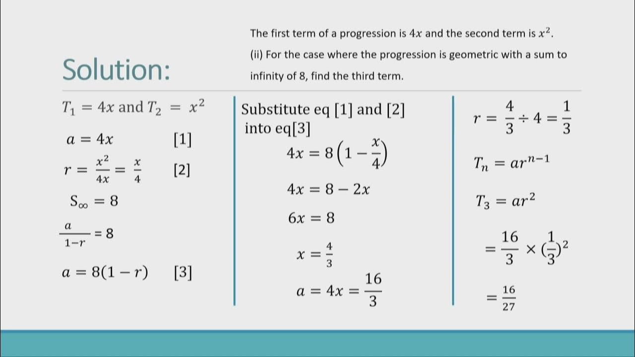Additional Maths G10 11 Arithmetic Geometric Progression - YouTube