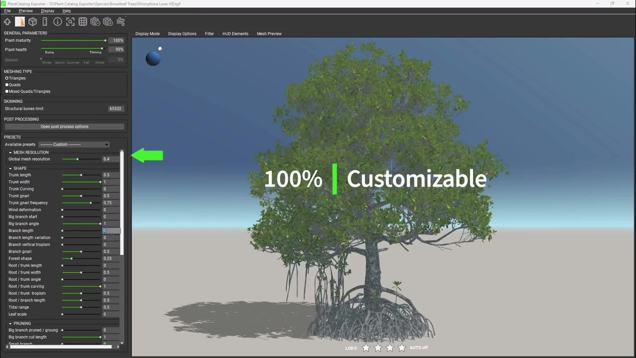 PlantCatalog: 3D Mangrove tree lone - Rhizophora lone - procedural vegetation engine - YouTube