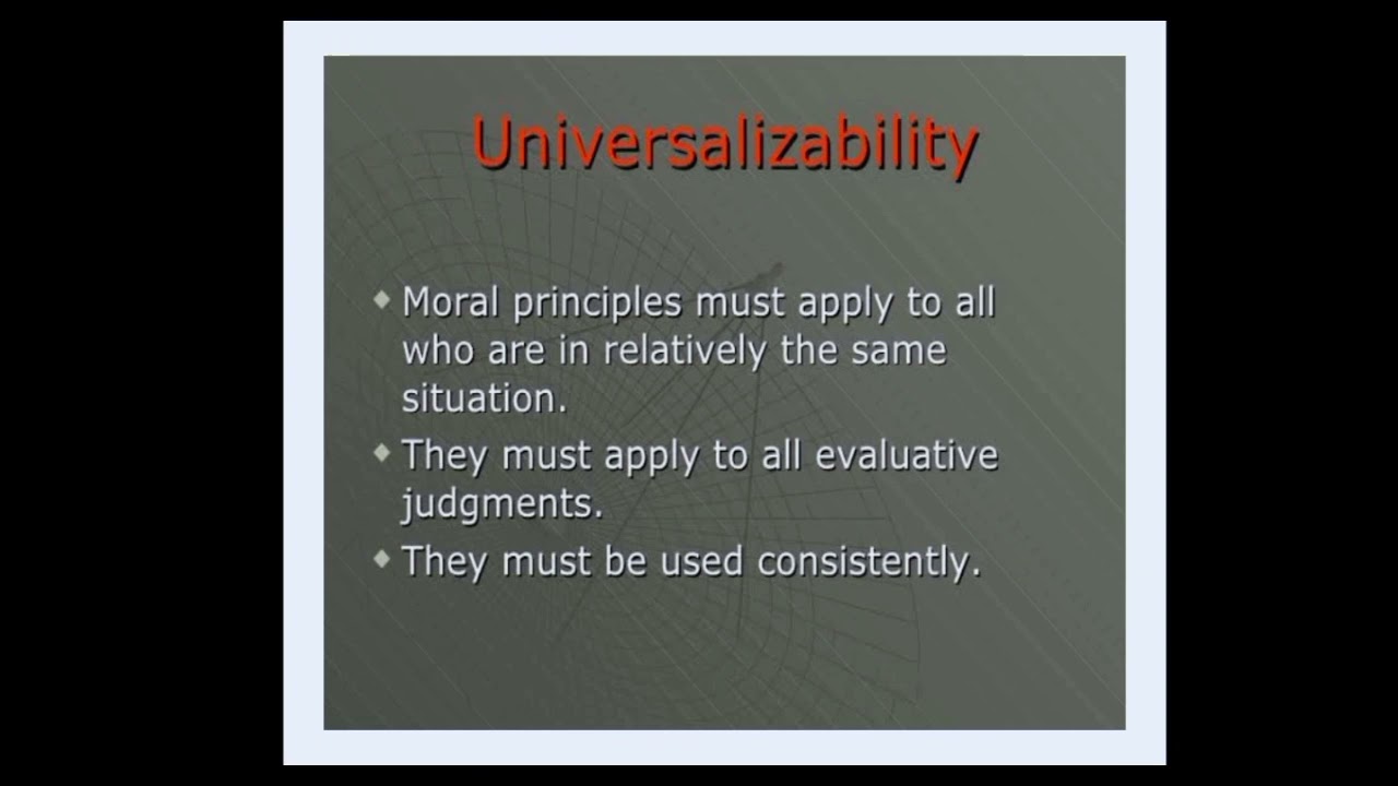 report in universalizability - YouTube