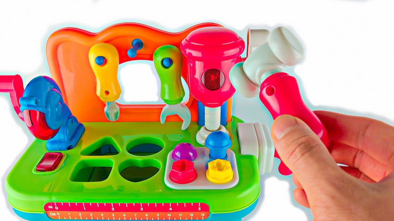 Learn Colors Shapes More with Workbench Tool Toy Playset for Kids - YouTube