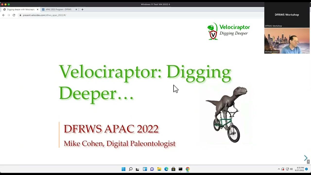 DFRWS APAC Workshop: Velociraptor Digging Deeper Part 1 - YouTube