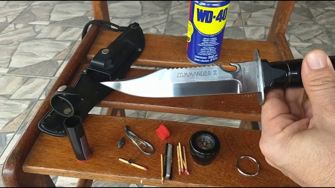 Faca Comander 1 antiga Tramontina original, faca tática do Rambo ...