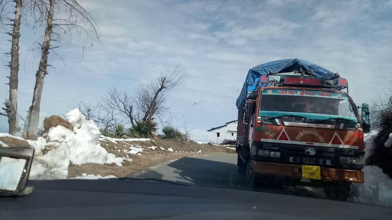 snow view dhanachuli nainital - YouTube