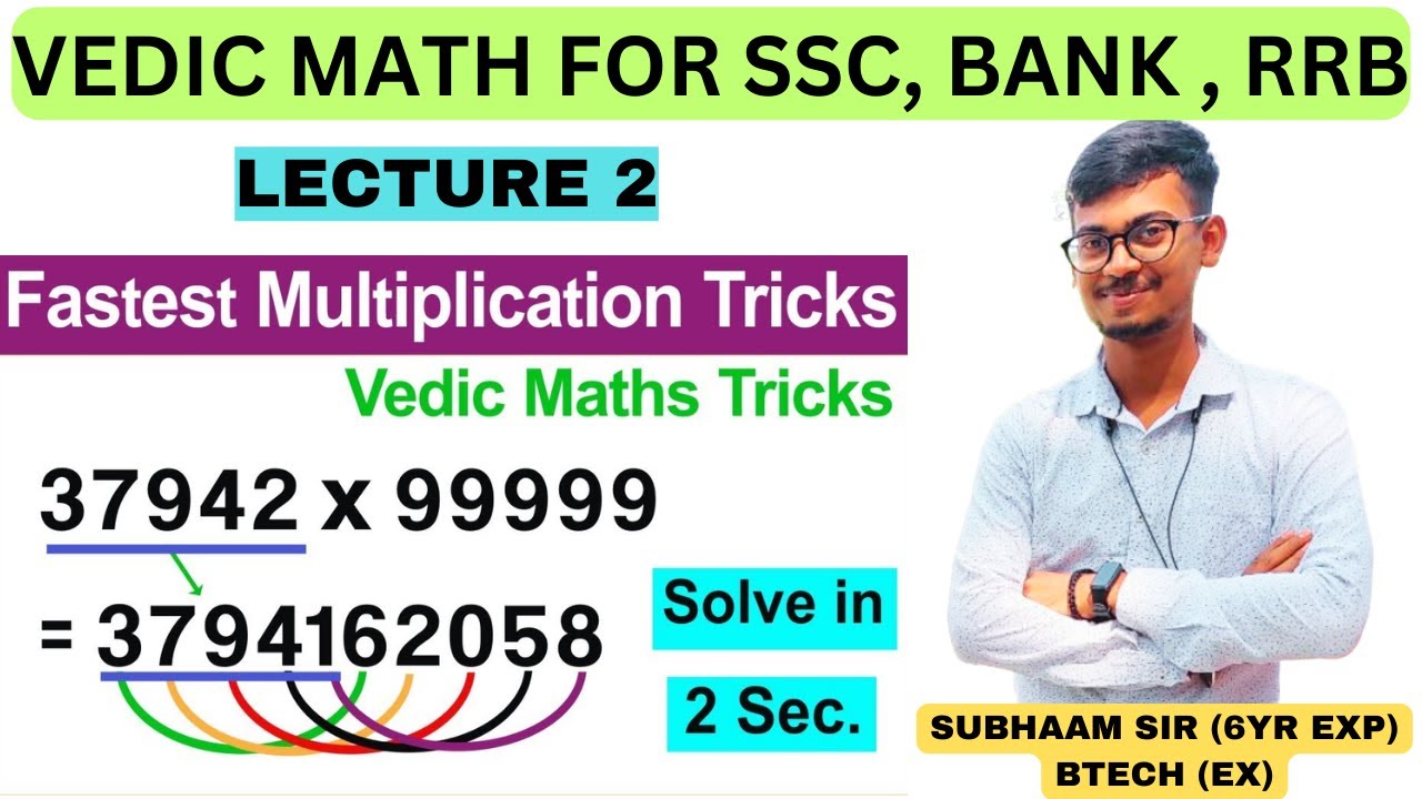 Awesome Technique To Multiply Any Number! | Vedic Maths Tricks For Fast ...