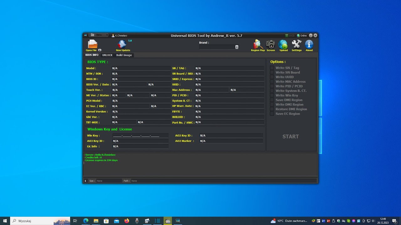Universal BIOS Tool - program pana Andrzeja - naprawa bios, usuwanie ...