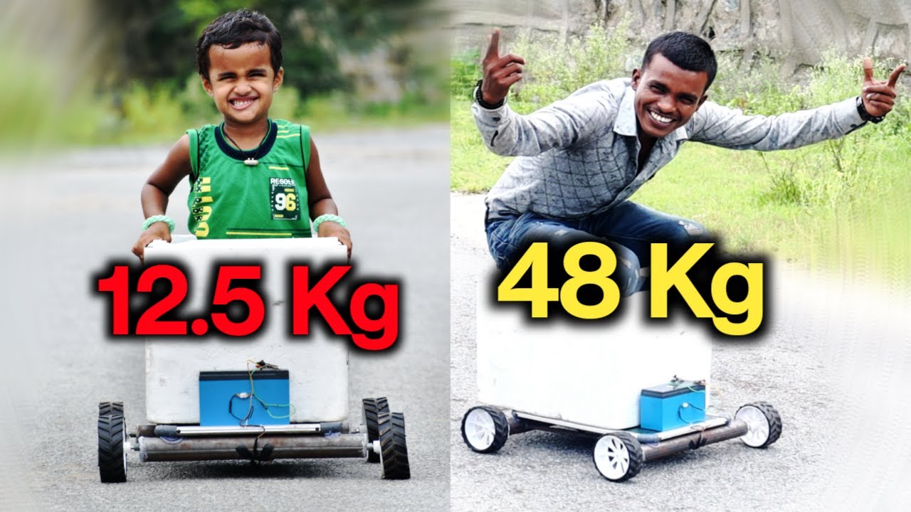 How To Make Strong Car Weight Lifting 50 kg || Powerful Dc Motor Car ...