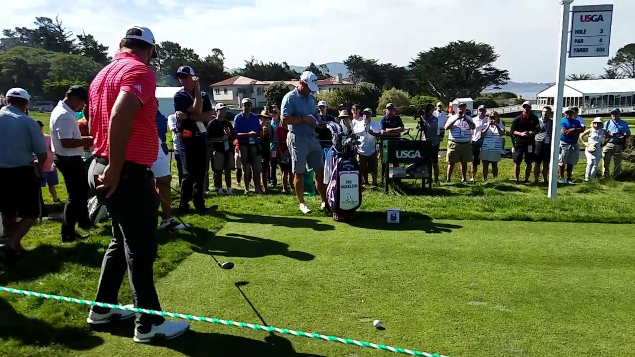 Jon Rahm Slow Motion Golf Swing at the US Open Pebble Beach Third Hole ...