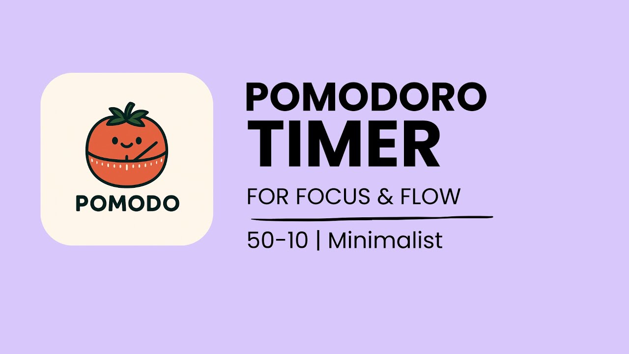 Pomodoro Timer for Focus & Flow – 50-4 | Minimalist | 4h - YouTube