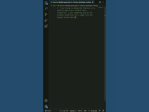How to disable JavaScript in Chrome Developer Tools? - YouTube