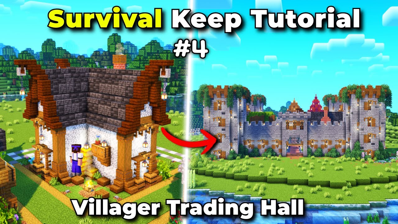 Minecraft: How to Build a Villager Trading Hall 🏡 Survival Keep ...