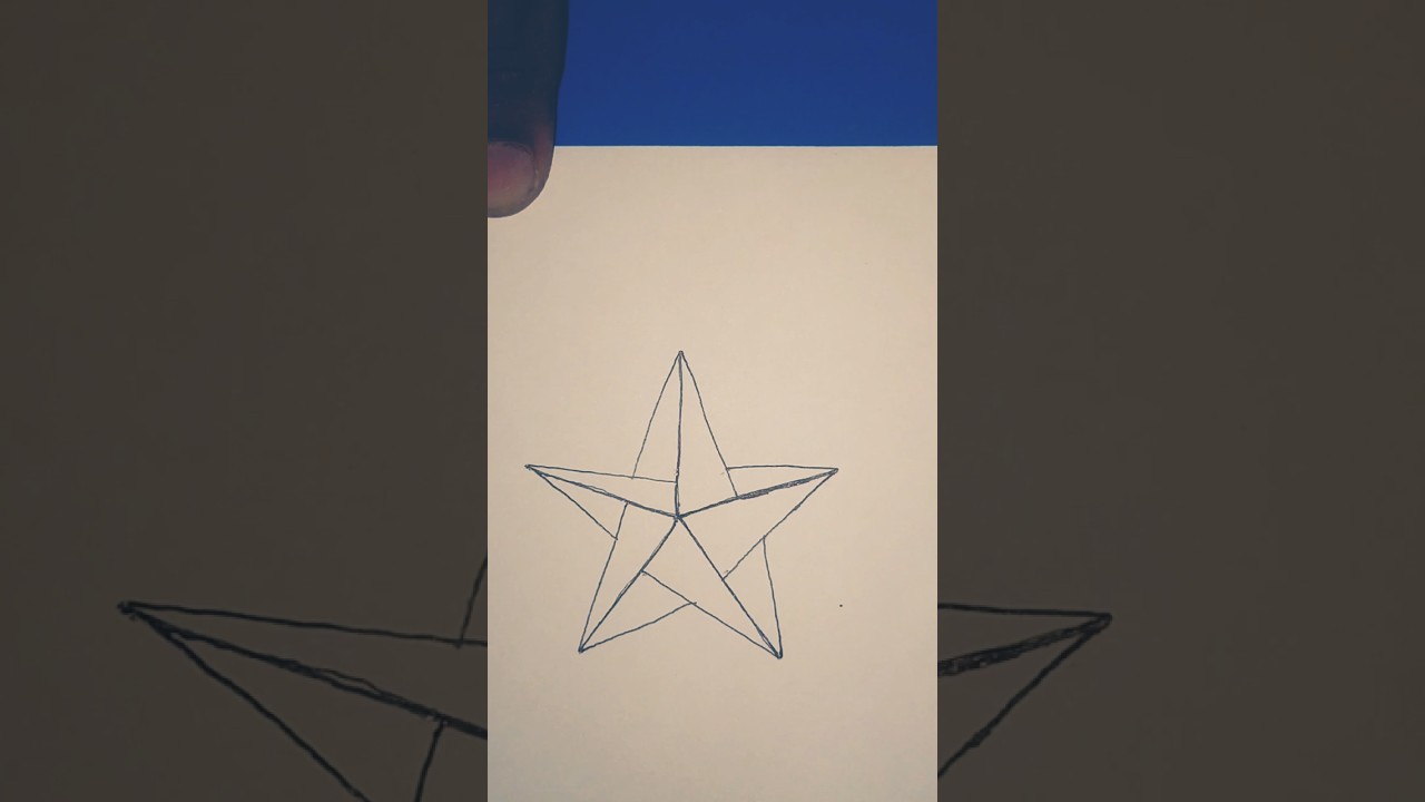 How to drow 3D 5 pointing star... - YouTube