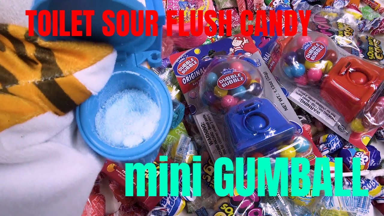 Sour flush toilet candy and mini gumball machine - lot of fun and ...