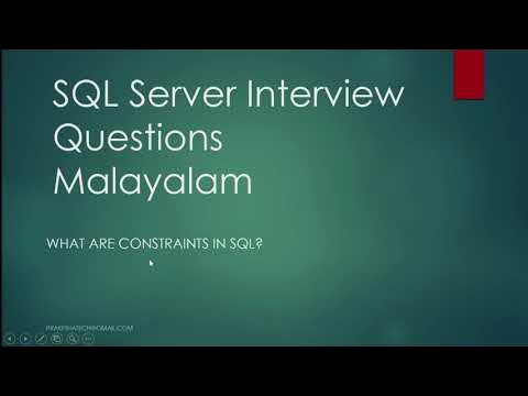 SQL Server Interview Questions | What are Constraints in SQL? | Malayalam - YouTube