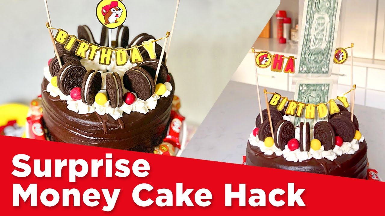 Surprise Inside Money Birthday Cake - Easy Grocery Store Cake Hack ...