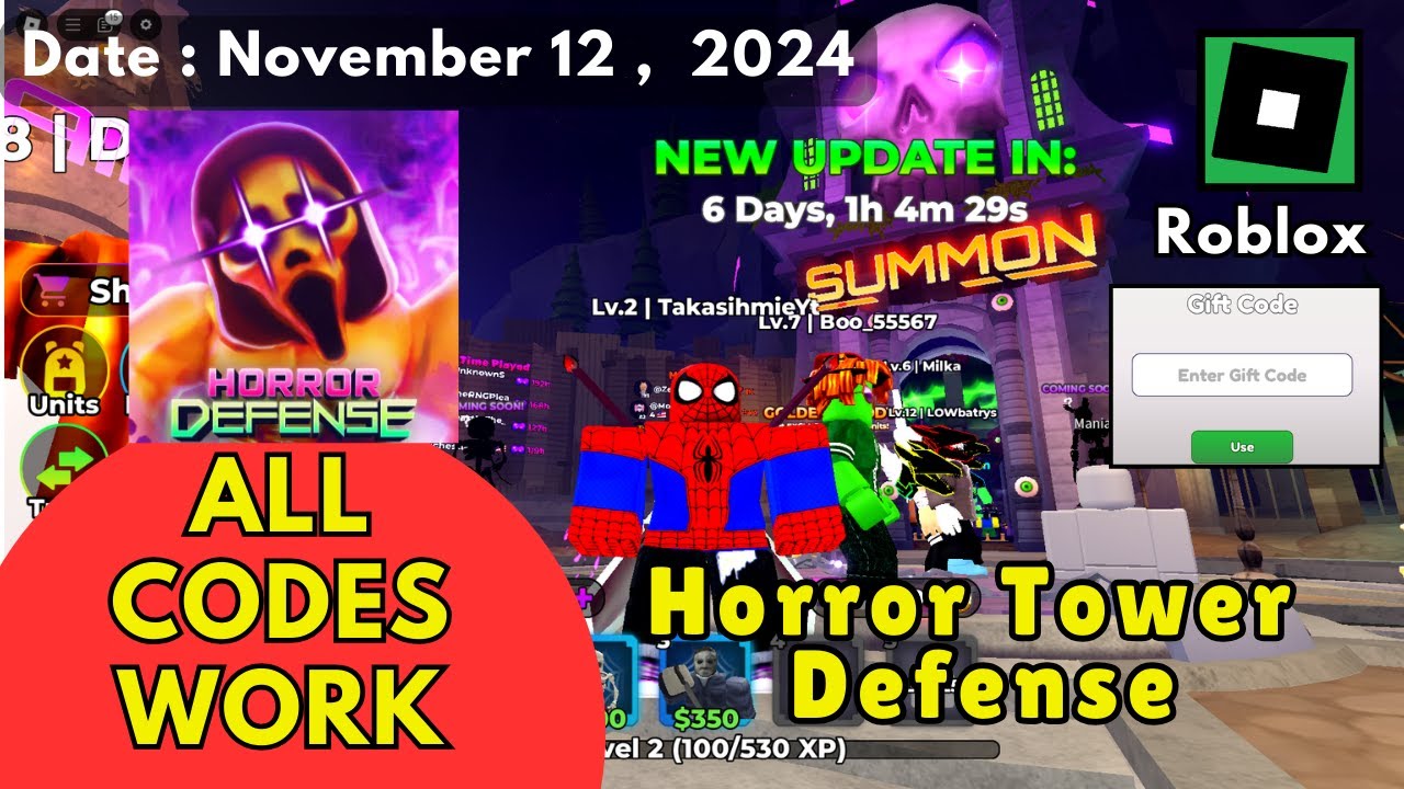 *All Codes Work* Horror Tower Defense Roblox, November 12, 2024 - YouTube