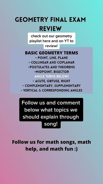 what to review for your geometry final exam! - YouTube