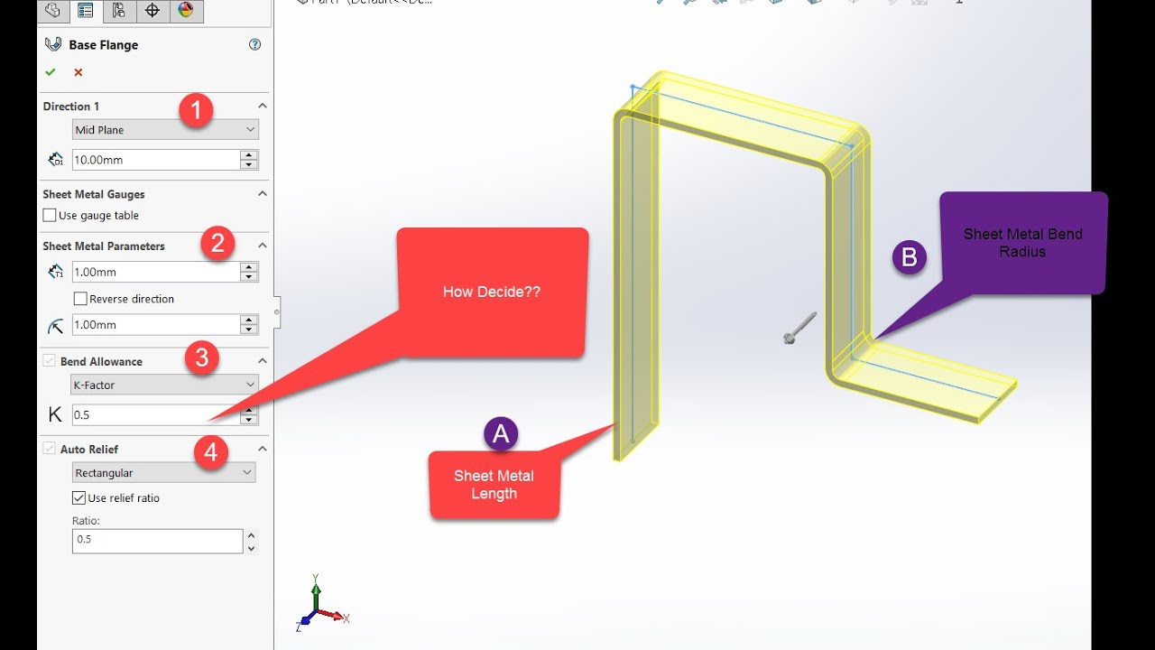 Sheet Metal Design Using Solidwork 2016-Base Flange-part-1 - YouTube