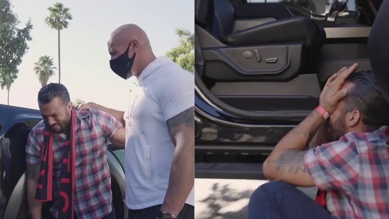 DWAYNE JOHNSON/THE ROCK SURPRISE FAN WITH A TRUCK-EMOTIONAL - YouTube