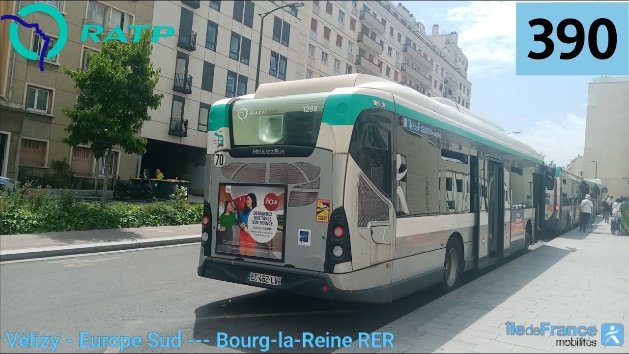 Bus 390 RATP - GX337 Hybride N°1268 Vélizy - Europe Sud --- Bourg-la ...