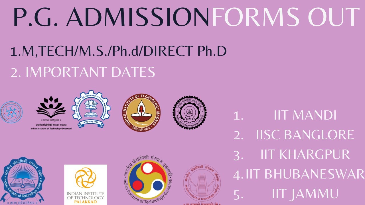 🔥PG FORMS OUT 🔥||5 INSTITUTES IN ONE VIDEOS||IMPORTANT VIDEOS||DONT ...