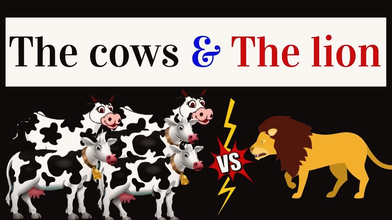 The cows and the lion - Learn English through story - Moral Stories ...