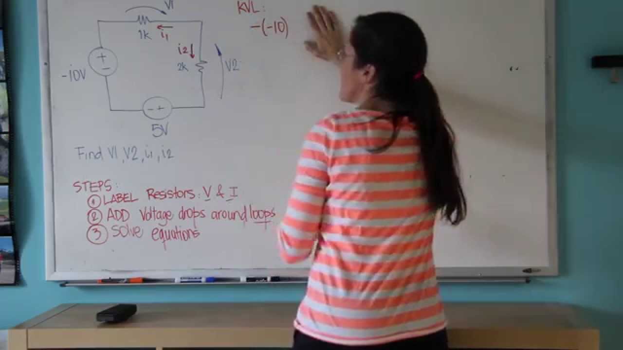 Solving a circuit with KVL, Ohm's law, and KCL - YouTube