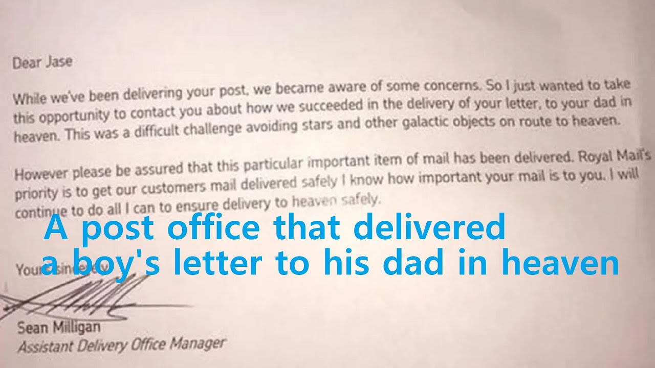 Short Story: A post office that delivered a boy's letter to his dad in ...