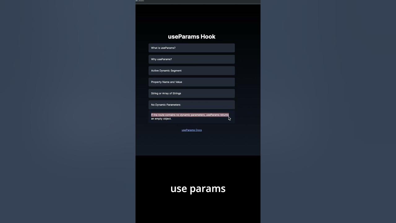 Did You Know This About The Useparams Hook In Nextjs Nextjs Reactjs Youtube