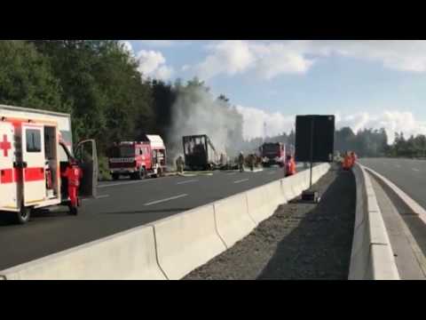 Muenchberg bus crash: 31 injured in German Autobahn bus crash and fire