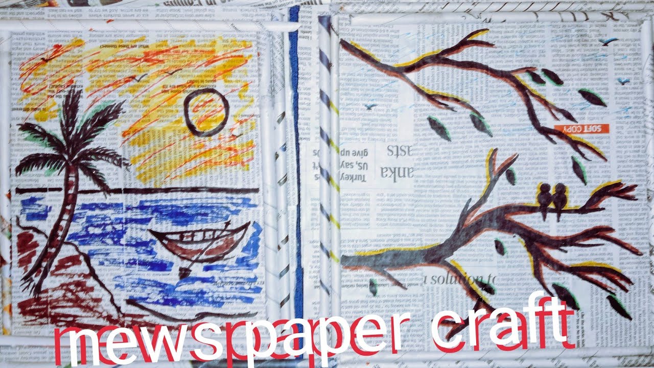 D. I. Y Make newspaper art frame in 5 mins (edition 5) - YouTube