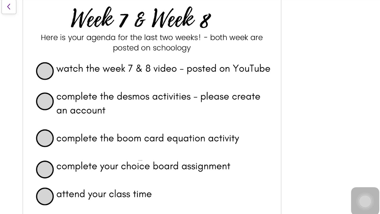 Week 7 & 8 video!!! - YouTube