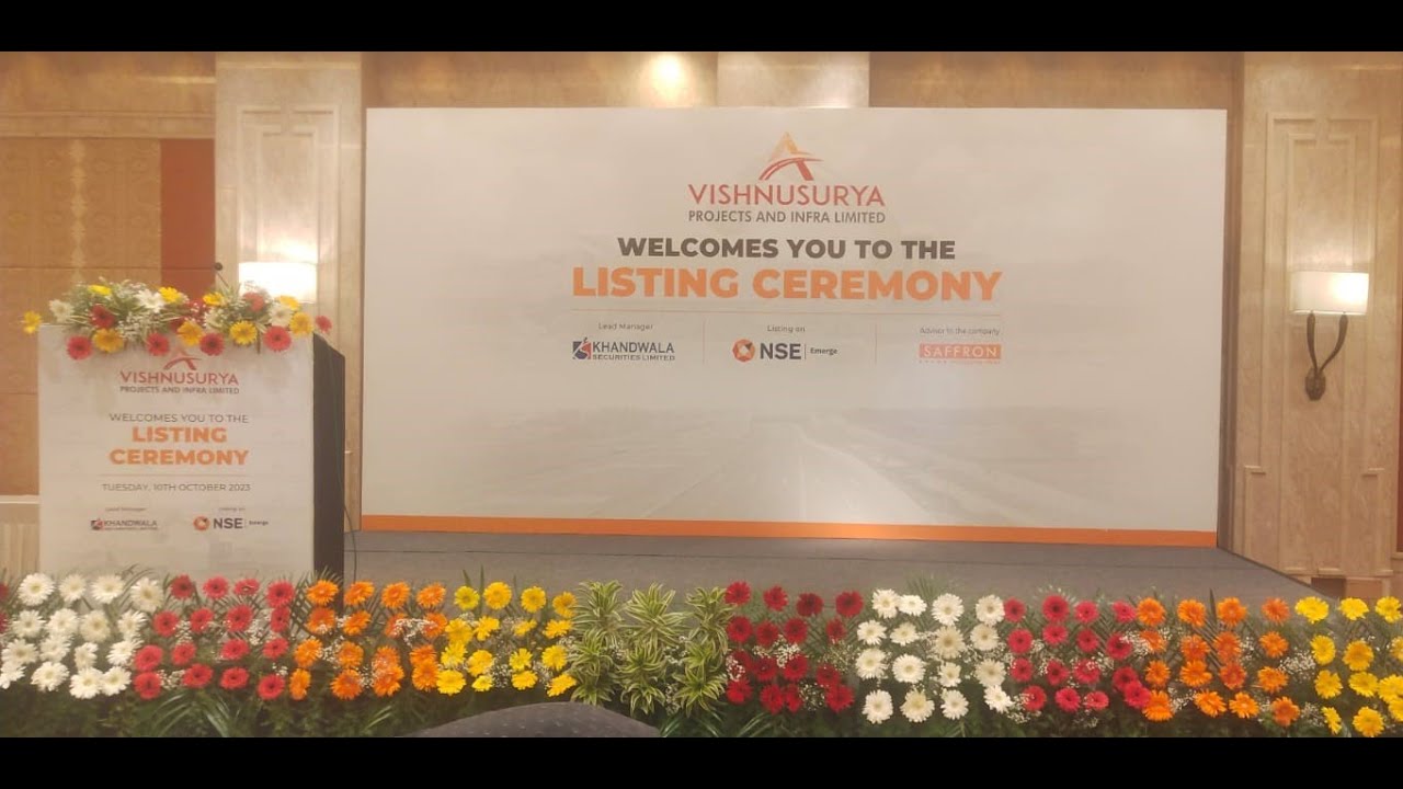 Listing ceremony of Vishnusurya Projects and Infra Limited - YouTube