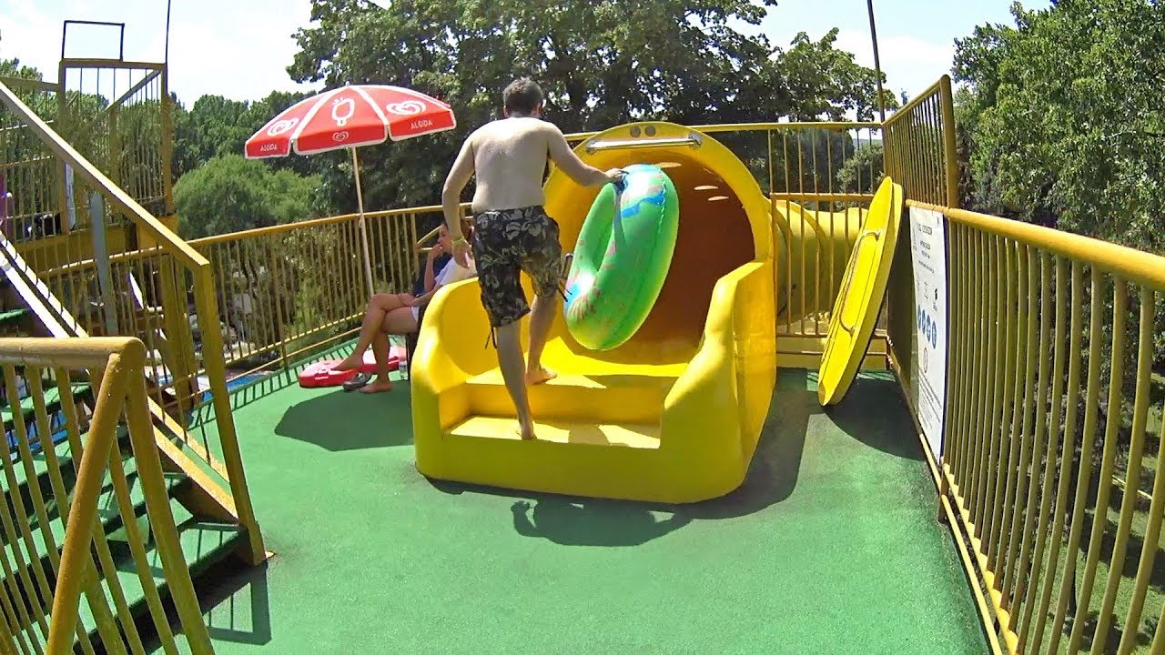Giant Tube Water Slide at Római Strand - YouTube