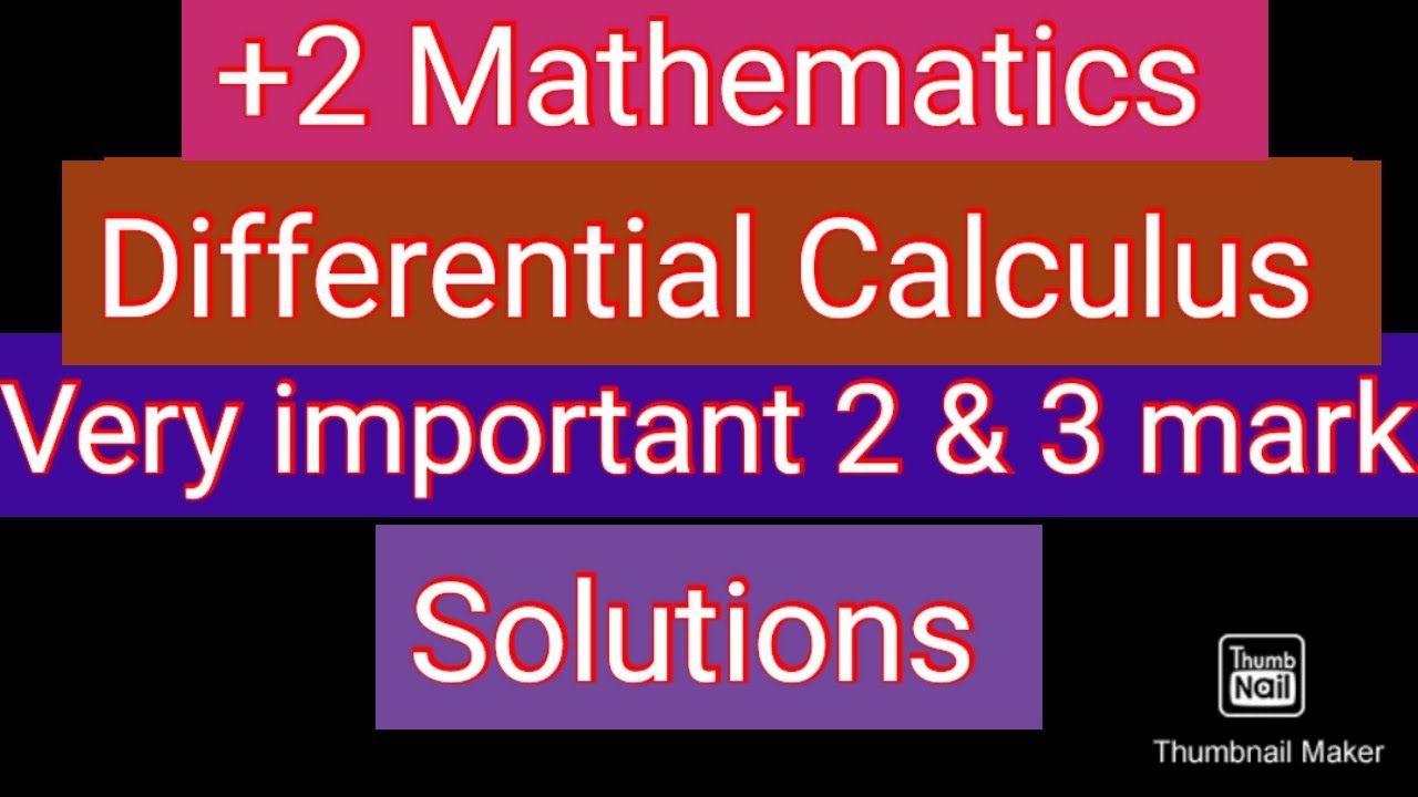 +2 Maths/ Important 2 & 3 mark solutions - YouTube